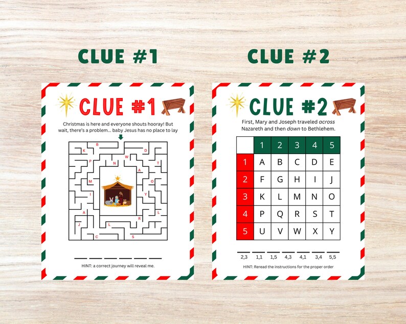 Nativity Clue Hunt: Christmas Bible Scavenger Game (digital Download ...