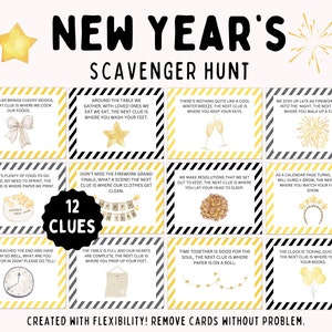 New Year's Scavenger Hunt New Year's Eve Games New Year's Activity New ...