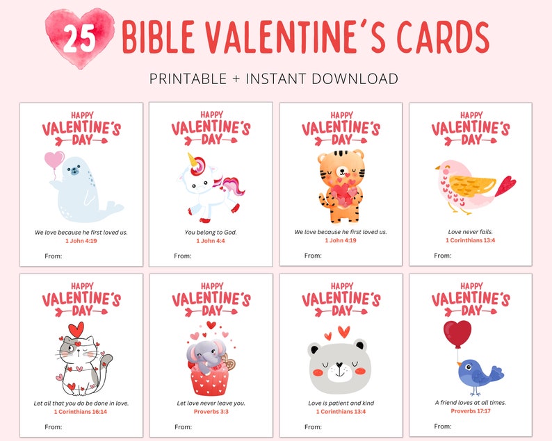 Bible Verse Valentine Cards | Christian Valentine's for Kids ...