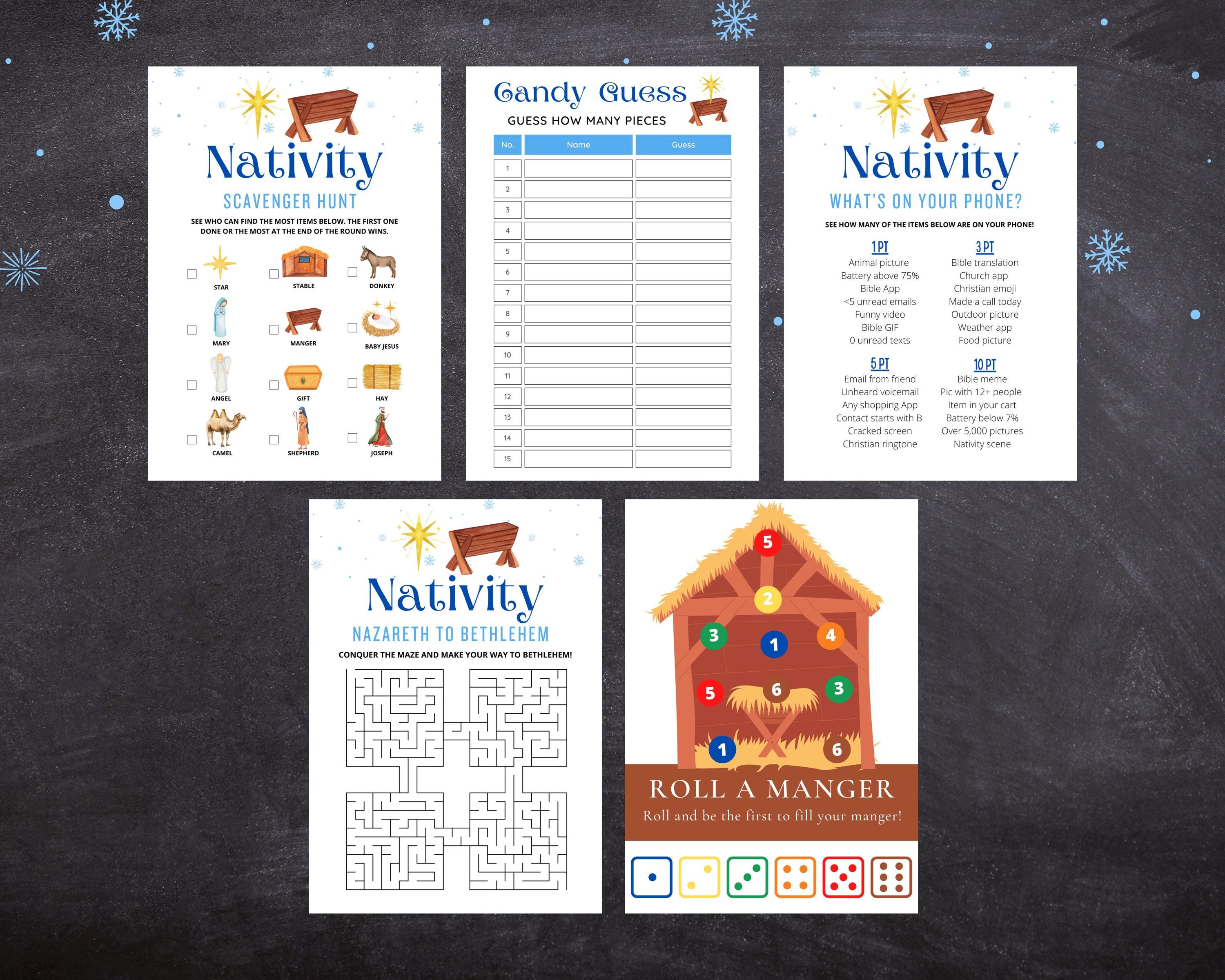 Nativity Christmas Game Bundle | Bible Trivia, Bingo (printable) - Etsy