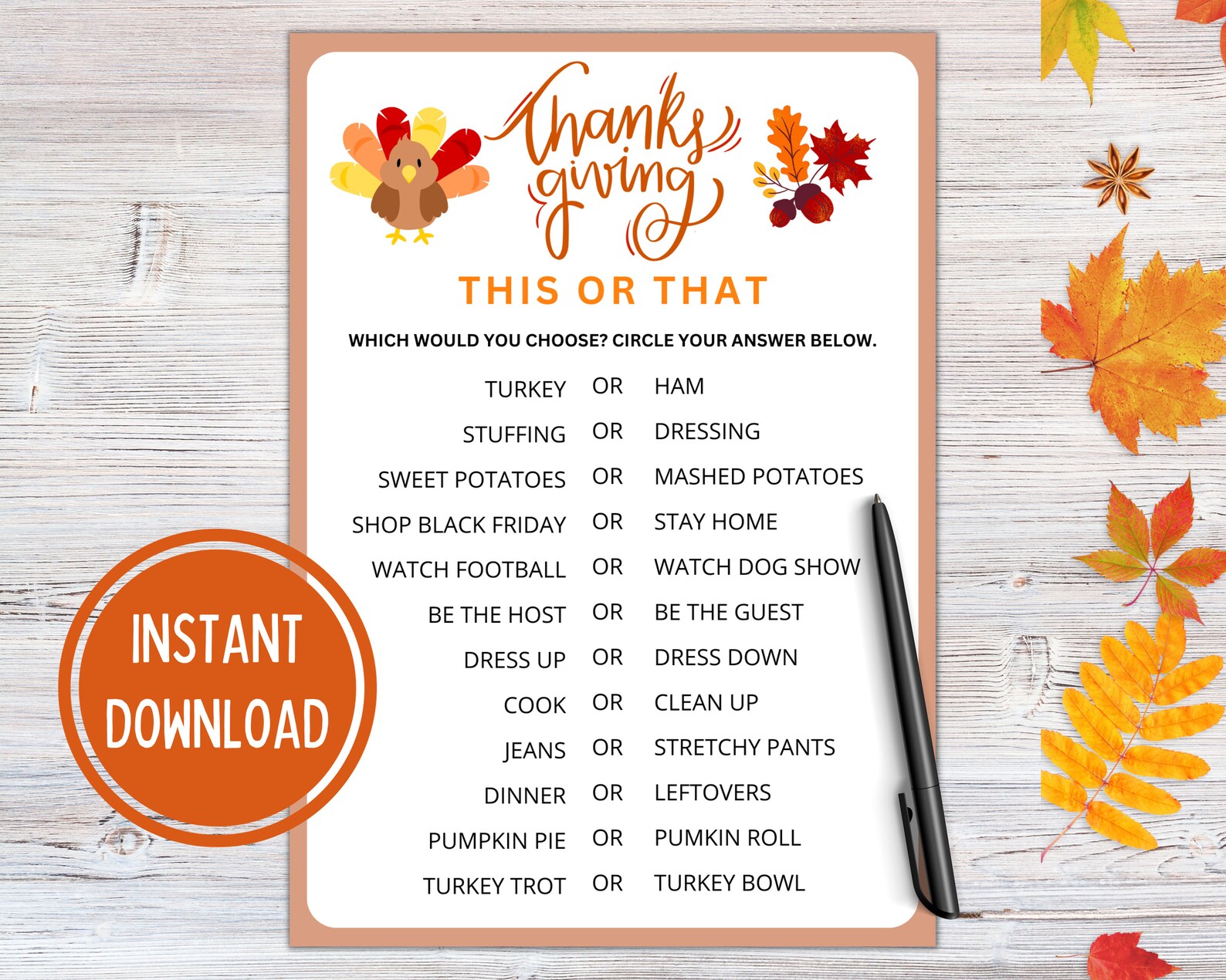 This or That Thanksgiving | Thanksgiving Games | Thanksgiving Games for ...