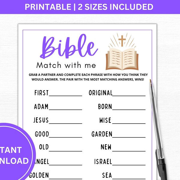 Bible Match Game - Etsy