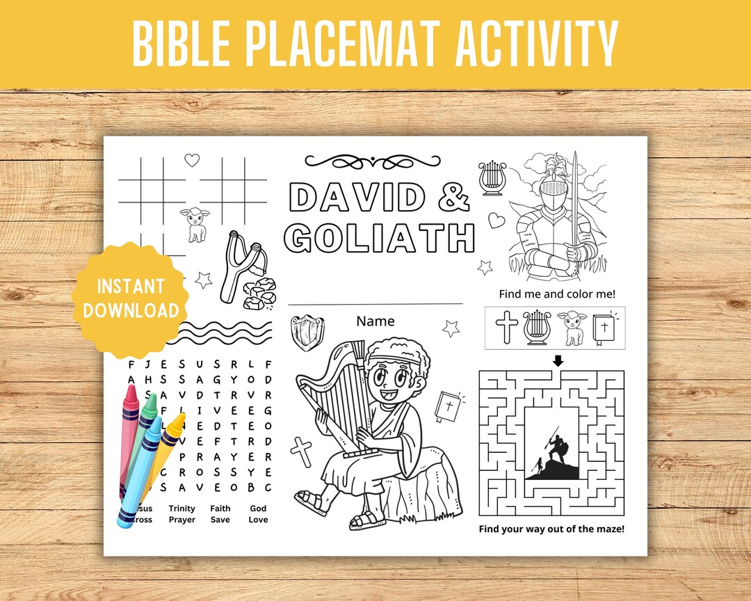 David and Goliath Activity | David and Goliath Craft | Bible Lesson ...