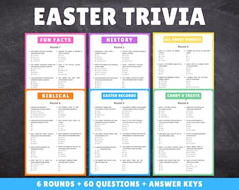 Easter Game Trivia | Printable Easter Game | Easter Quiz | Easter Game ...