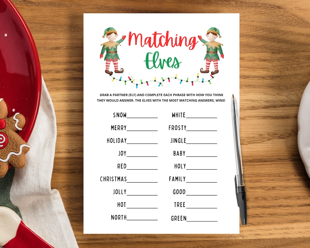Matching Elves Game | Funny Christmas Game | Christmas Party Game ...