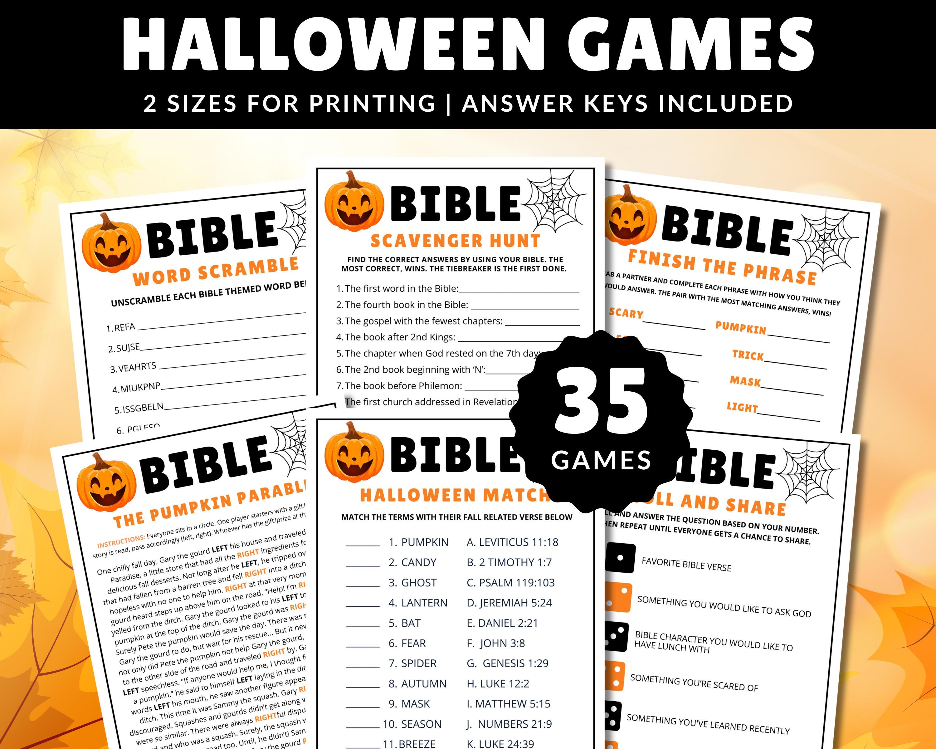 Halloween Bible Game Bundle: 35 Printable Christian Games (digital ...