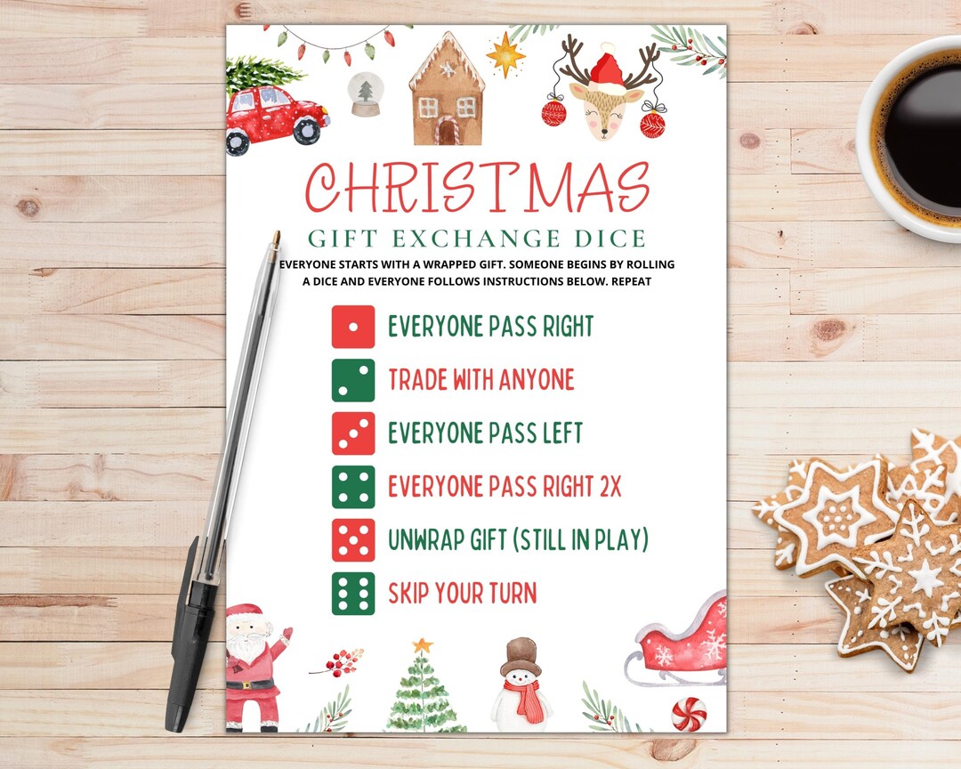 Gift Exchange Dice | Gift Exchange Game | Christmas Gift Game | Pass ...