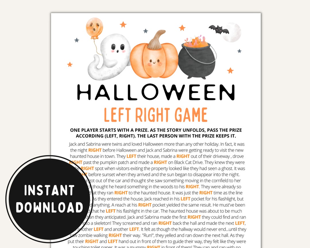 Left Right Halloween Left Right Game Pass the Gift - Etsy