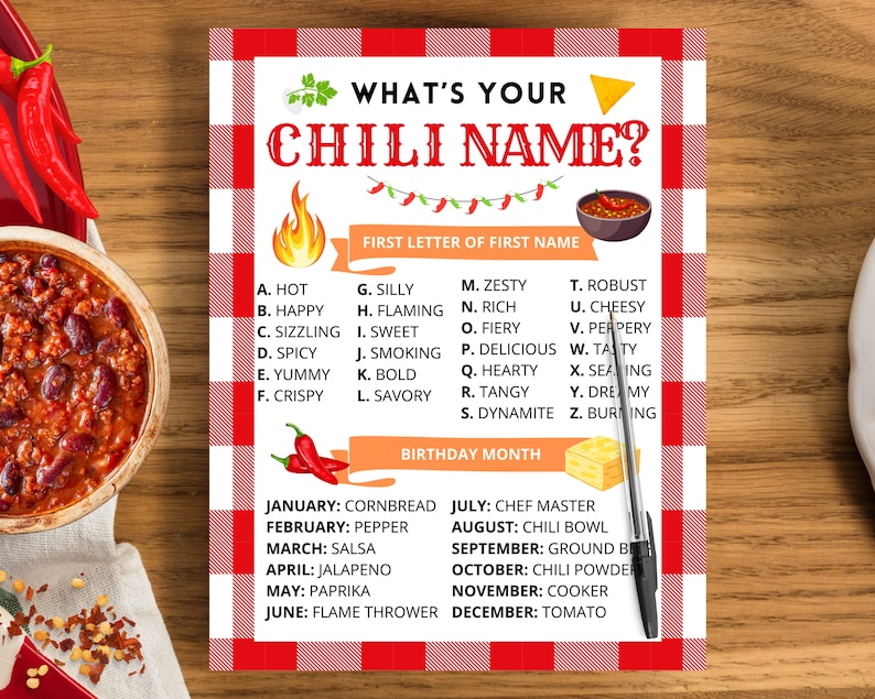 What's Your Chili Name? | Chili Cook-off Game | Chili Cook-off | Chili ...