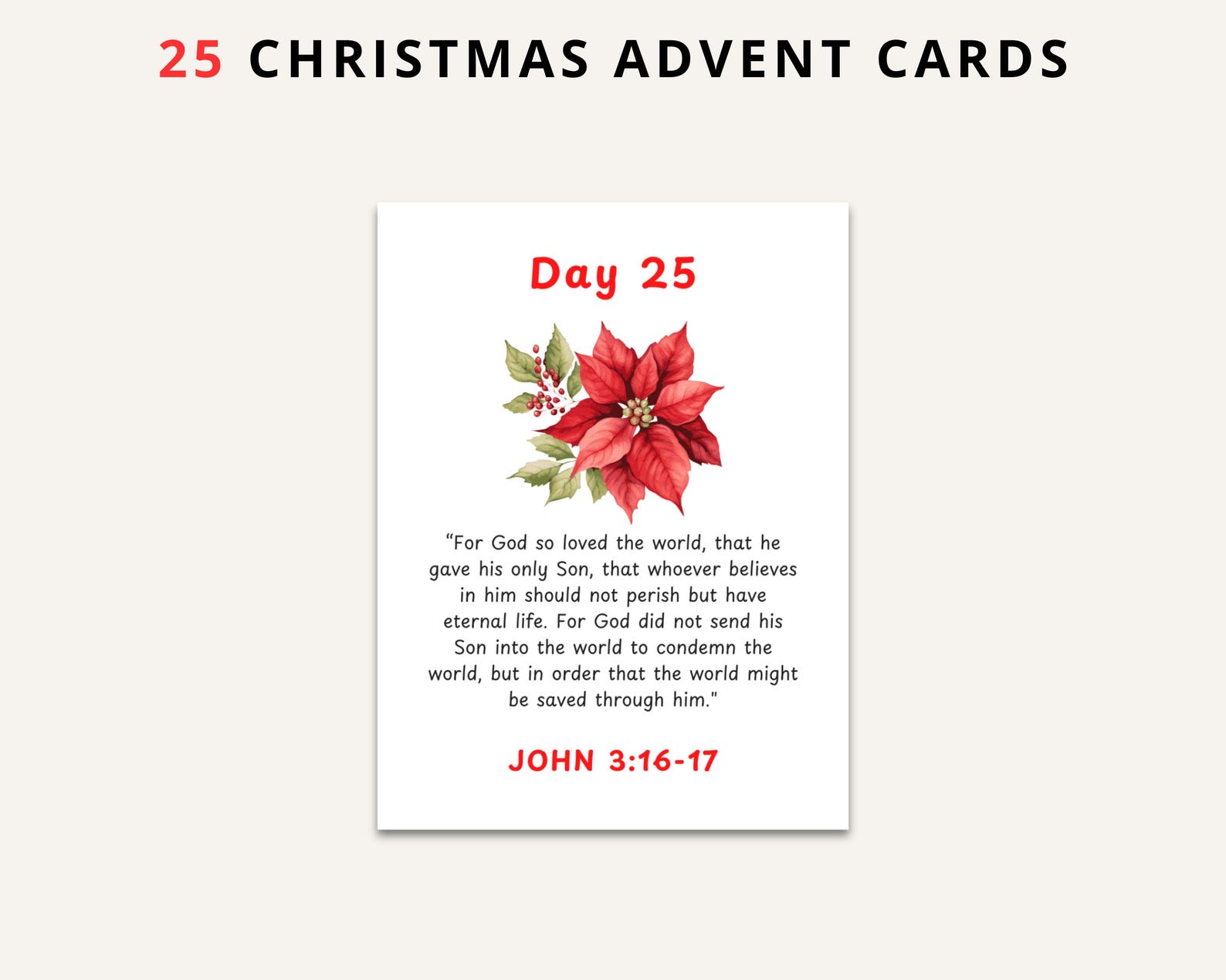 Christmas Advent Bible Verse Cards: 25 Christmas Advent Calendar Cards ...