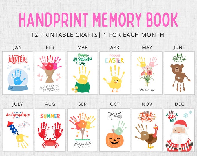 Handprint Calendar 2025, Handprint Craft, Footprint Craft, Kids Toddler ...