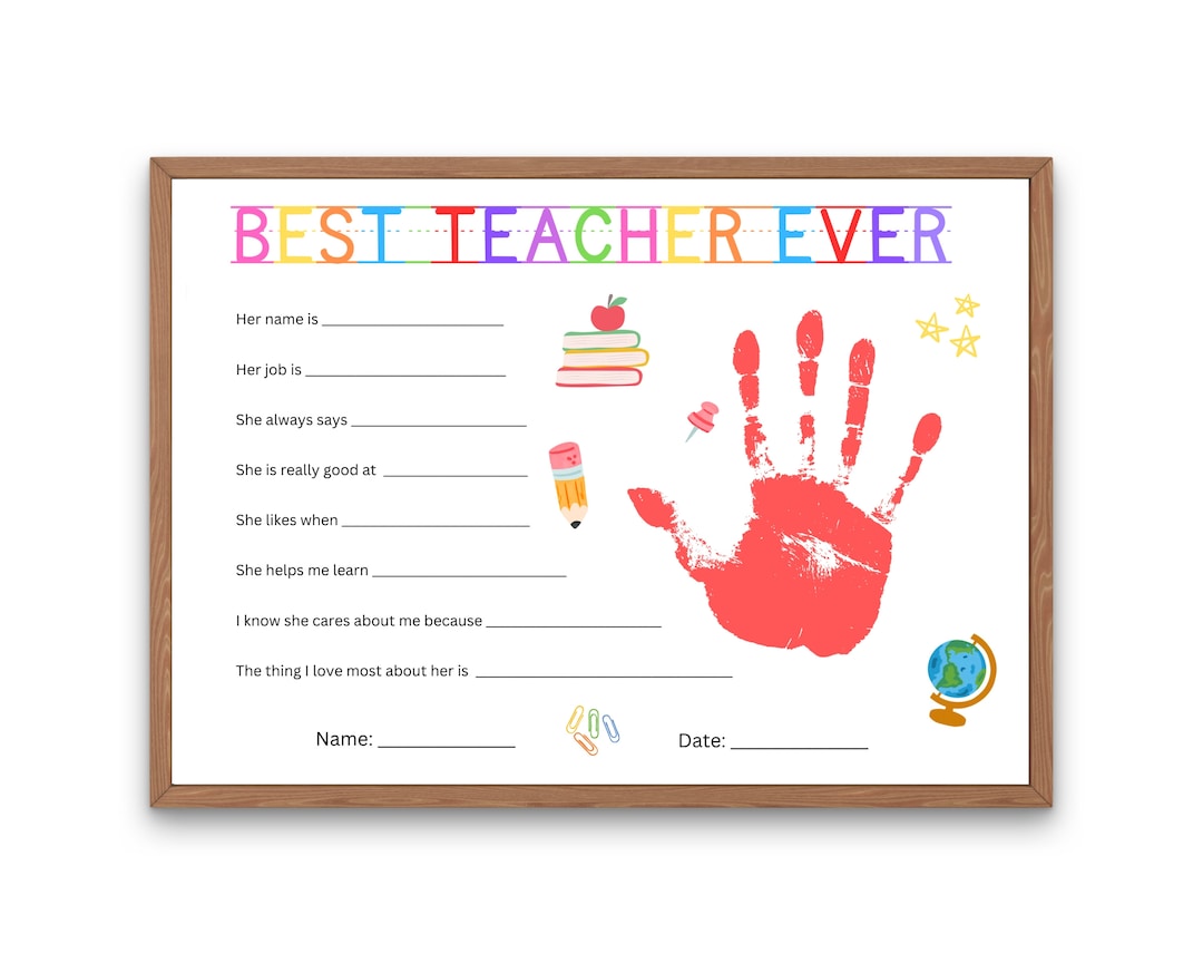 Teacher Appreciation Craft | Printable Teacher Gift | Teacher ...