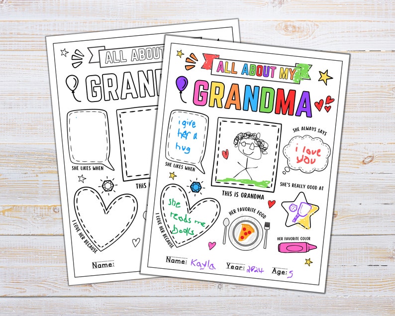 Grandparents Day Craft: All About Grandma, Grandpa, Nana, Papa ...
