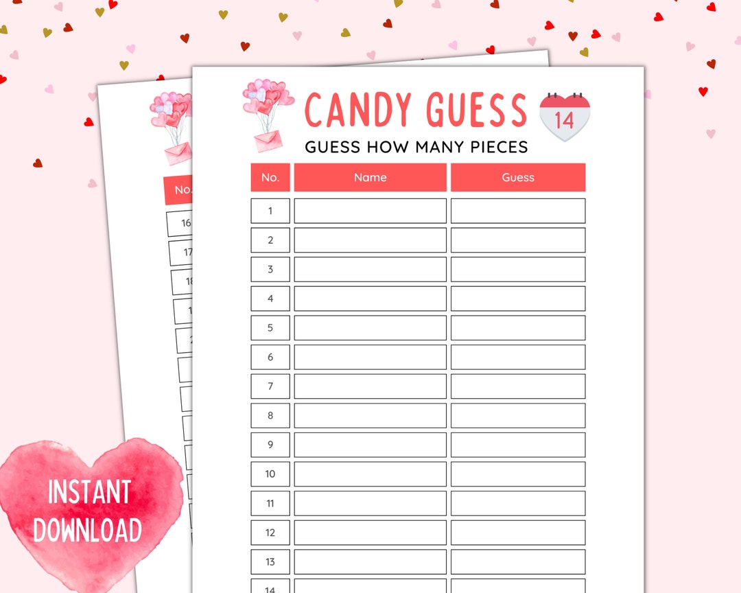 Valentine's How Many in the Jar? | Valentine's Day Games | Candy Guess ...