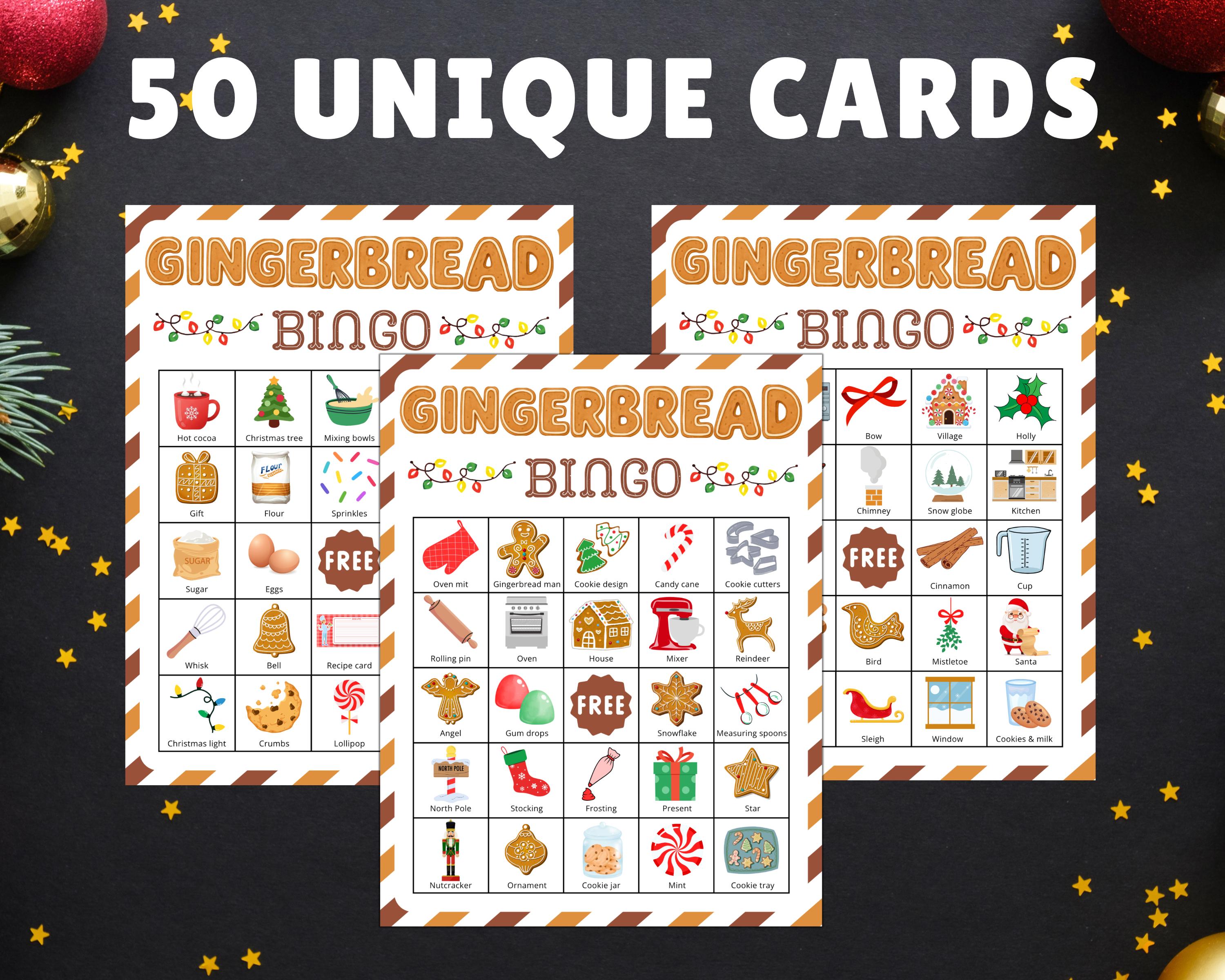Christmas Bingo Game For Family Christmas Gingerbread Bingo Game For ...