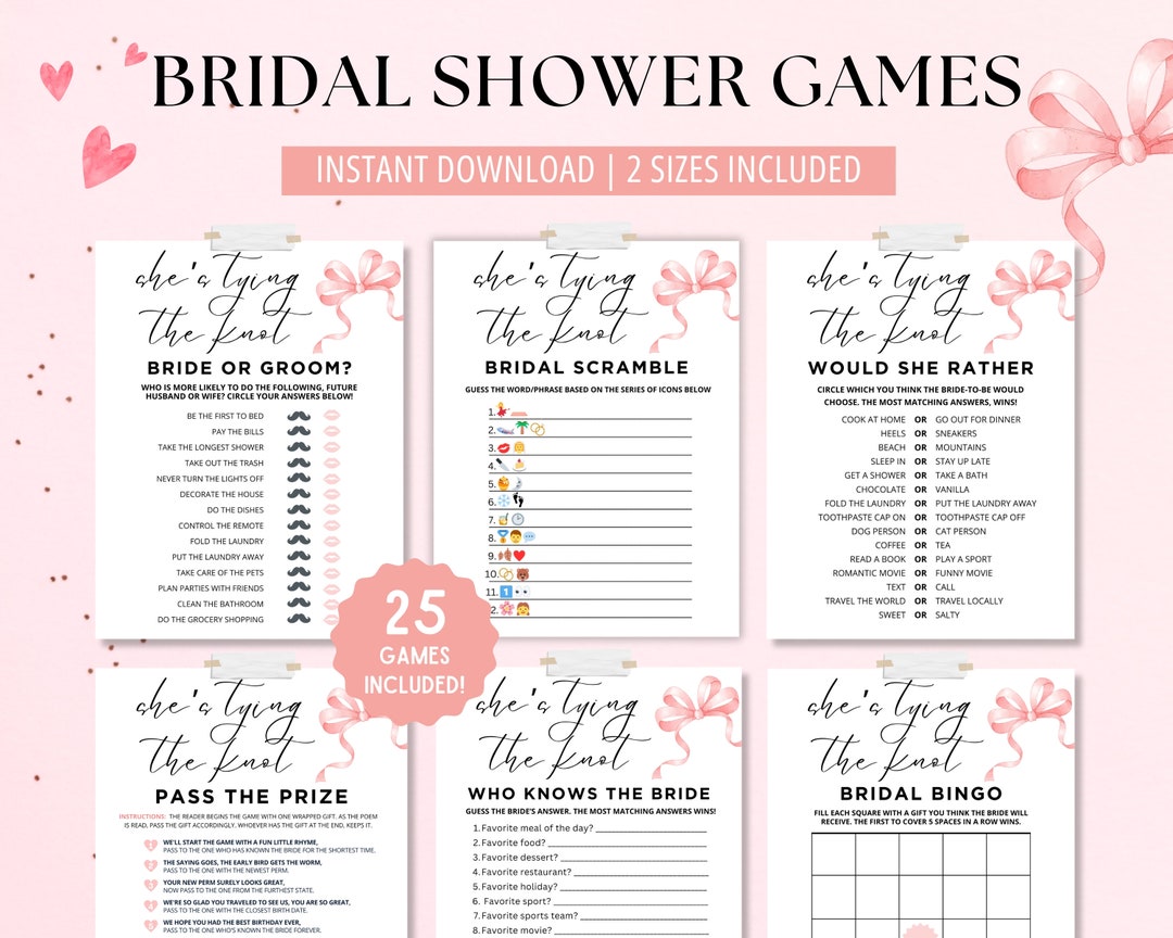 She's Tying the Knot Bridal Shower Games | Bridal Shower Games | Tying ...