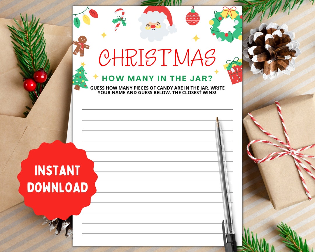 How Many in the Jar? | Christmas Candy Game | Christmas Guessing Game ...
