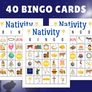 Nativity Bingo Game: 40 Cards, Christmas Bible Game (printable) - Etsy
