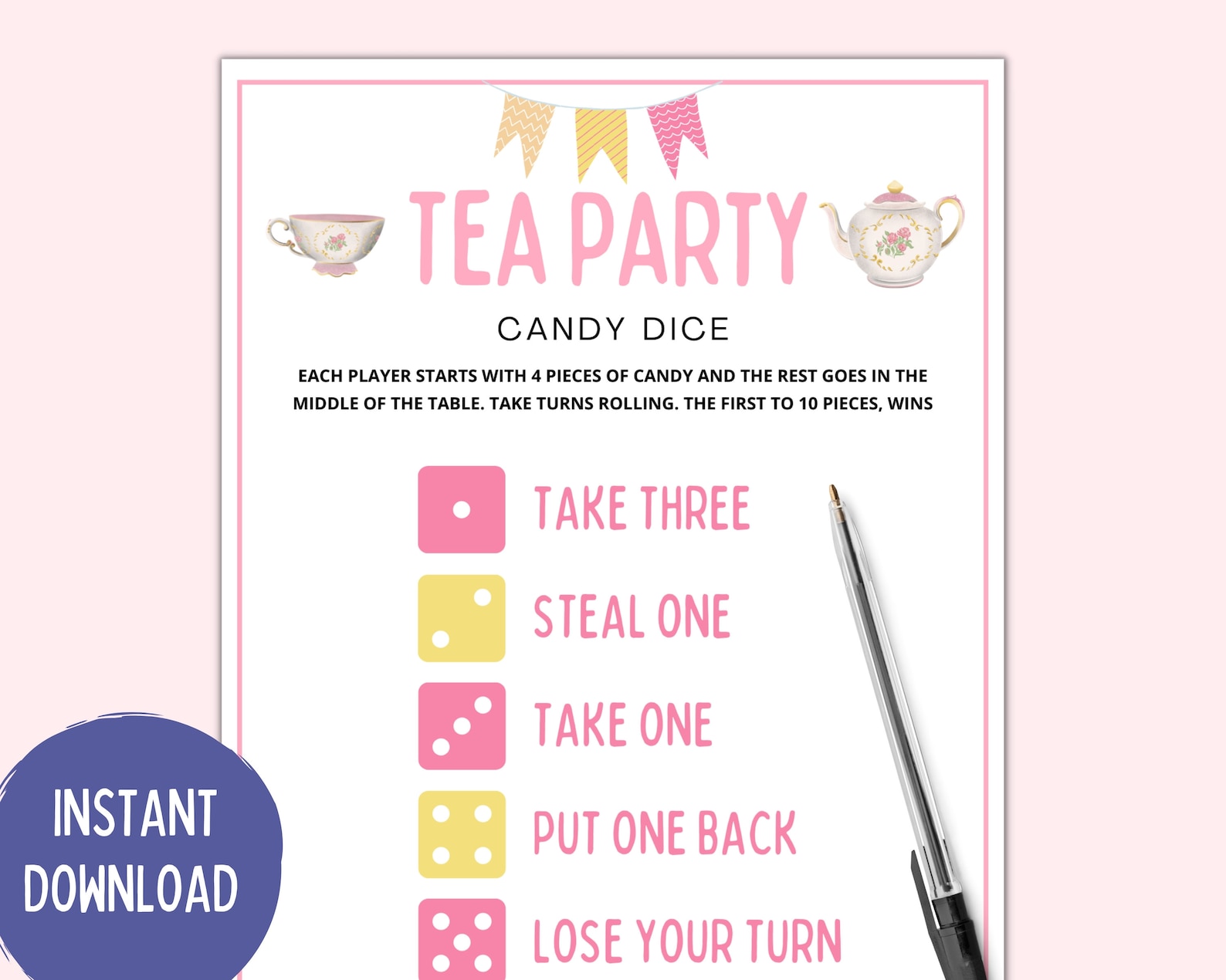 Tea Party Candy Dice| Tea Party Games | Tea Party Games Adults Kids ...