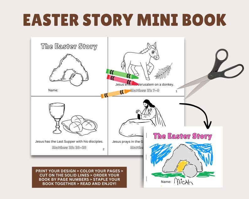 Easter Bible Craft Bundle: Story, Placemat, Handprint Art (printable ...