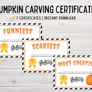Pumpkin Carving Certificate | Pumpkin Carving Trophy | Pumpkin Carving ...