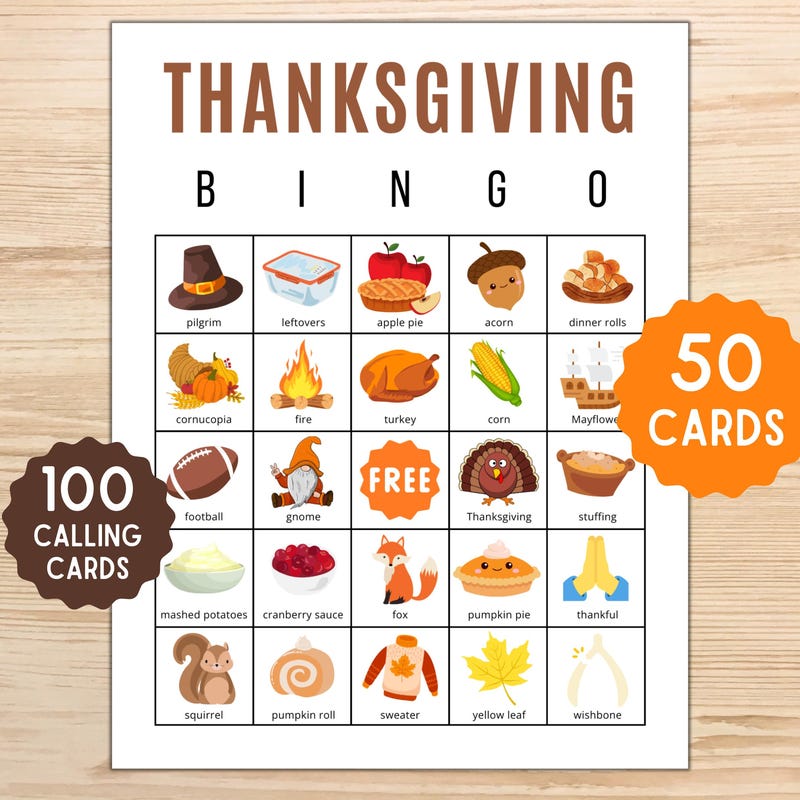 Thanksgiving Bingo - Etsy