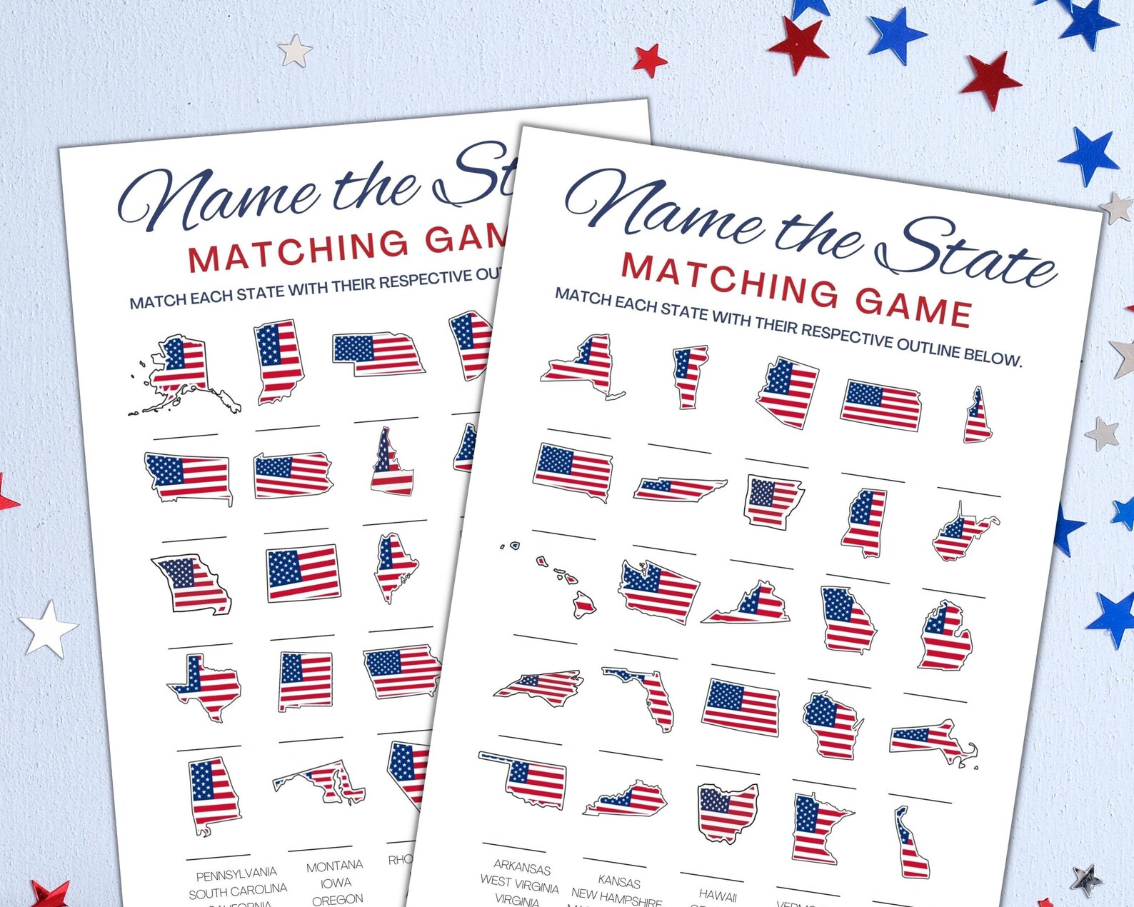 States and Capitals Game State Capitals Trivia Learn - Etsy