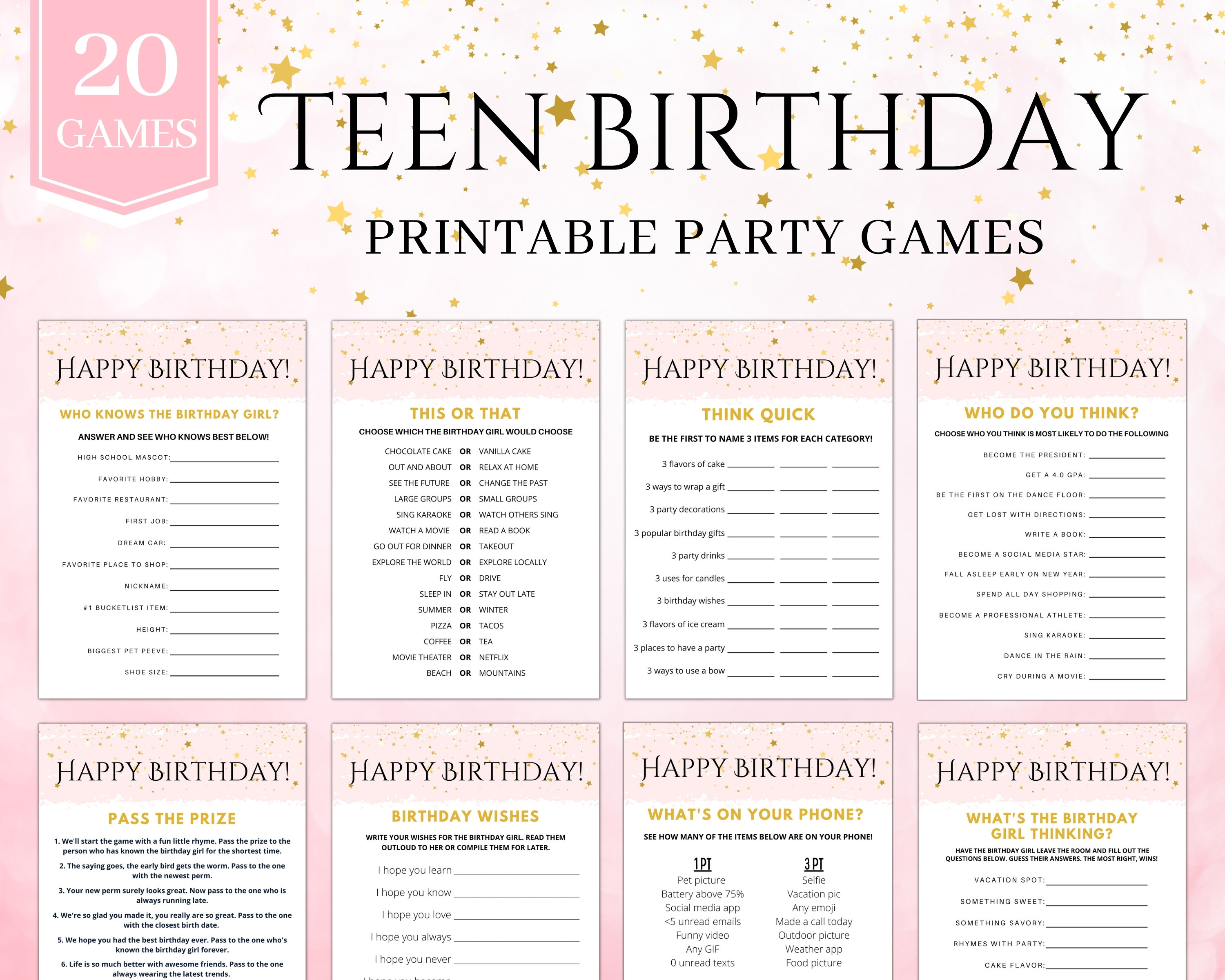 Teen Birthday Games Teen Girl Birthday Games Birthday Games For