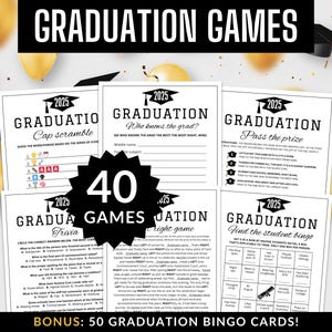 2025 Graduation Games | Graduation Party Games | Printable Graduation ...