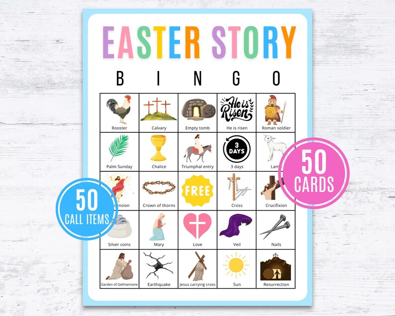 Easter Story Bingo | Christian Easter Game (digital Download) - Etsy