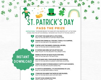 St. Patrick's Left Right Game Pass the Prize St Patrick's Day Games St ...