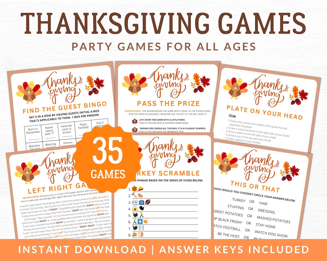Thanksgiving Game Bundle | Thanksgiving Party Games | Thanksgiving ...