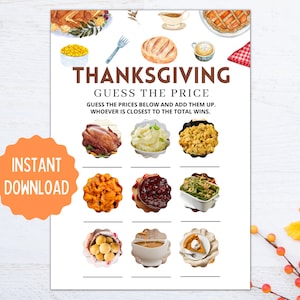 Thanksgiving Guess the Price | Thanksgiving Game | Thanksgiving Games ...