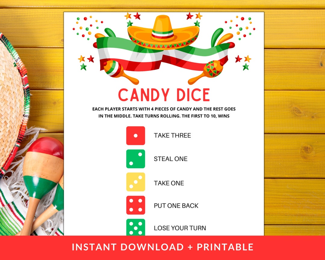 Candy Dice Game | Cinco De Mayo Games | Cinco De Mayo Party Games ...
