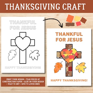 Thanksgiving Bible Craft for Kids | Paper Mosaic (digital Download) - Etsy