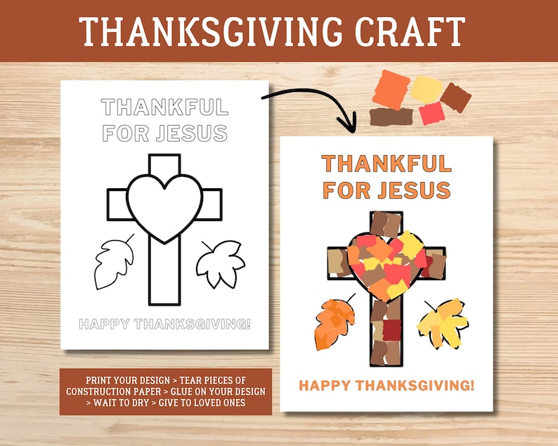 Thanksgiving Bible Craft for Kids | Paper Mosaic (digital Download) - Etsy
