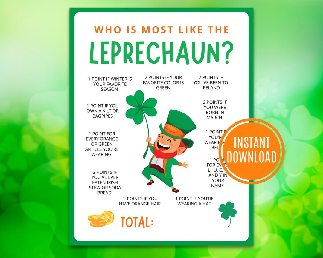 Who is Most Like the Leprechaun? | St Patricks Day Icebreaker ...