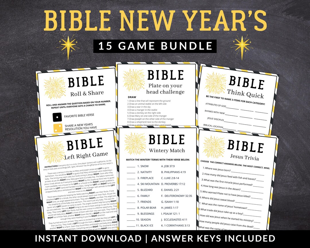 New Years Bible Games | New Years Christian Games | New Years Party ...