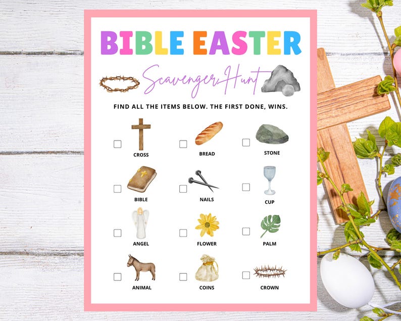 Christian Easter Scavenger Hunt: Bible Game for Kids (digital Download ...