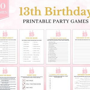 13th Birthday Games 13th Birthday Party Games 13th - Etsy