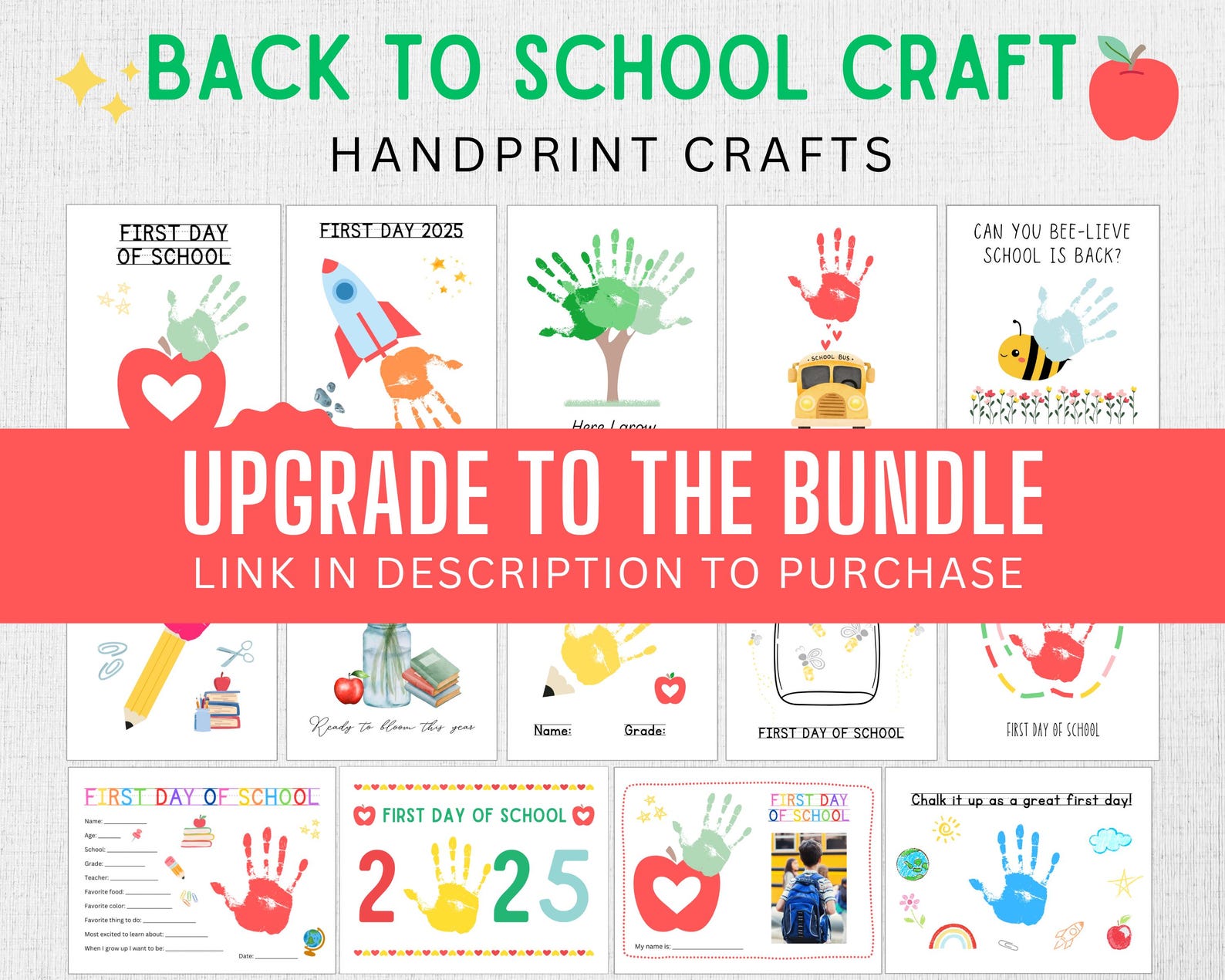 First Day of School Handprint Craft | Back to School Craft | First Day ...