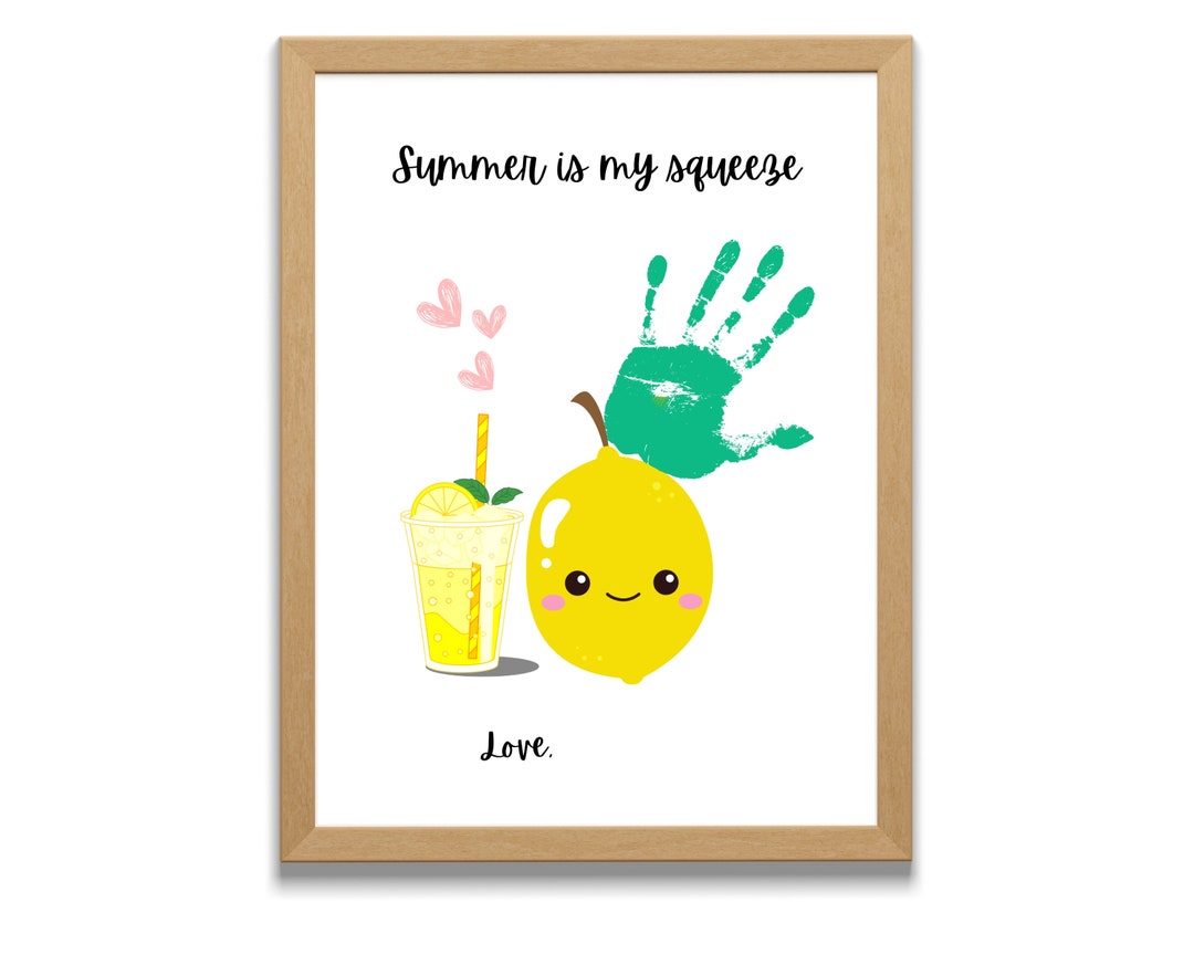 Summer Handprint Lemonade Craft | Keepsake Art (printable) - Etsy