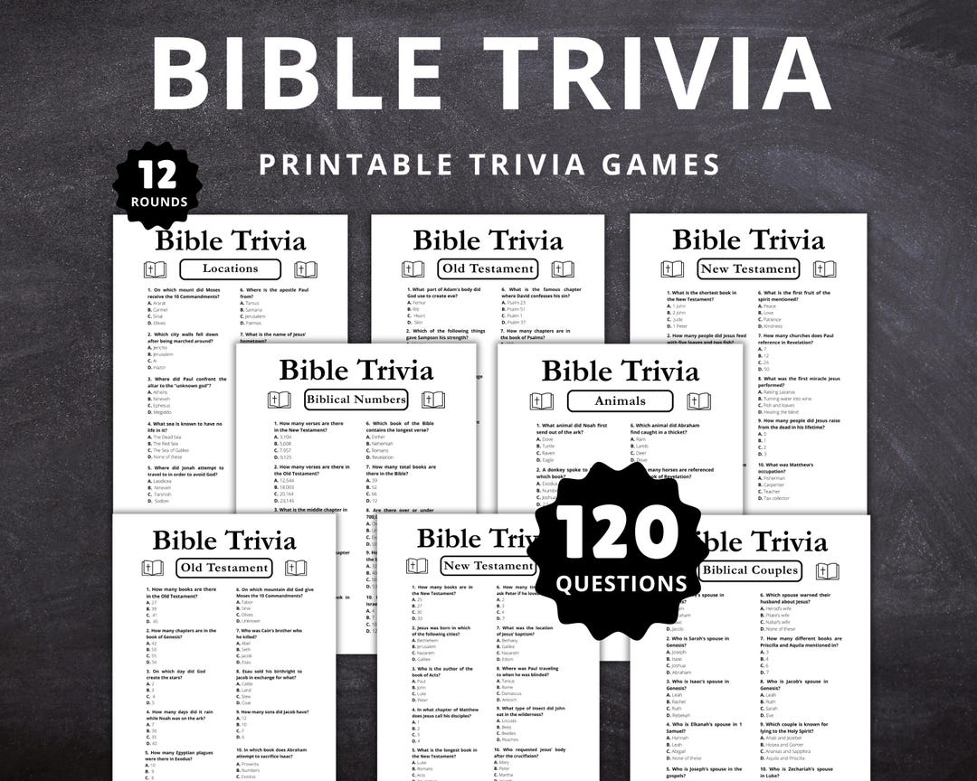 Printable Bible Trivia Bundle: 120 Questions (digital Download) - Etsy