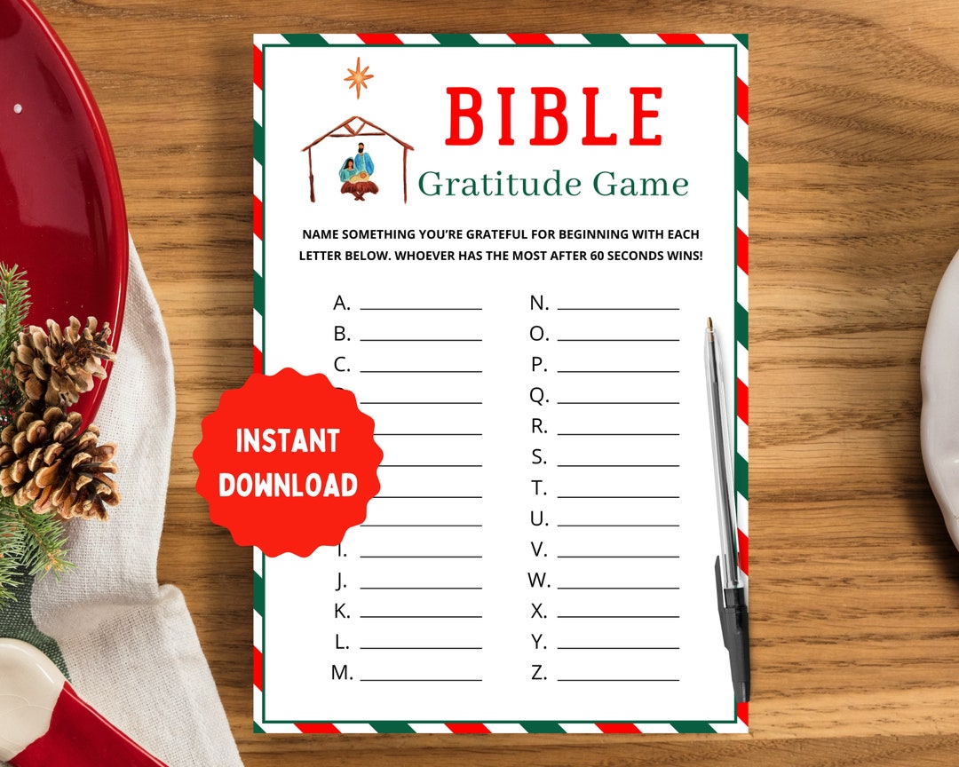 Christmas Gratitude Game Church Christmas Party Game Christmas Bible ...