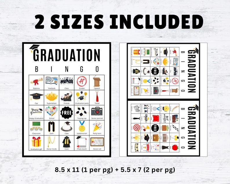 Graduation Bingo Game: 50 Unique Cards (digital Download) - Etsy