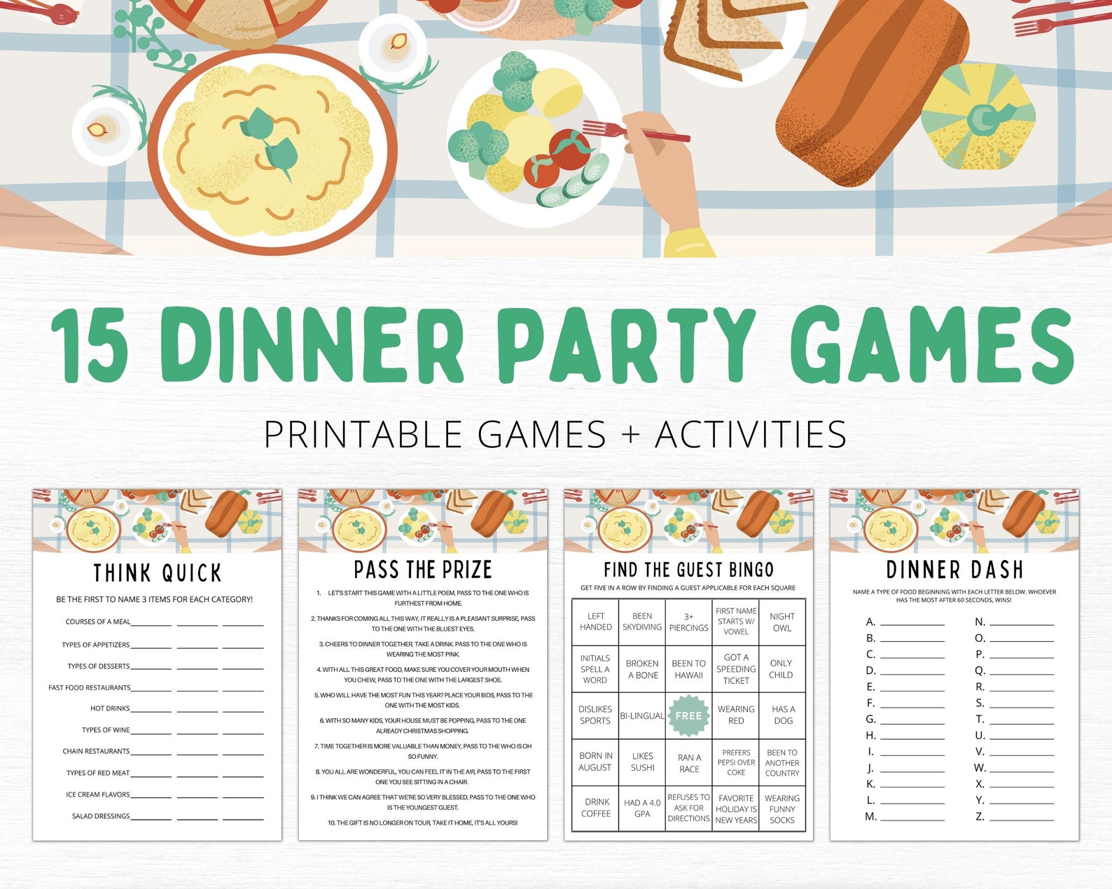 Dinner Party Games | Printable Dinner Party Games | Dinner Games ...