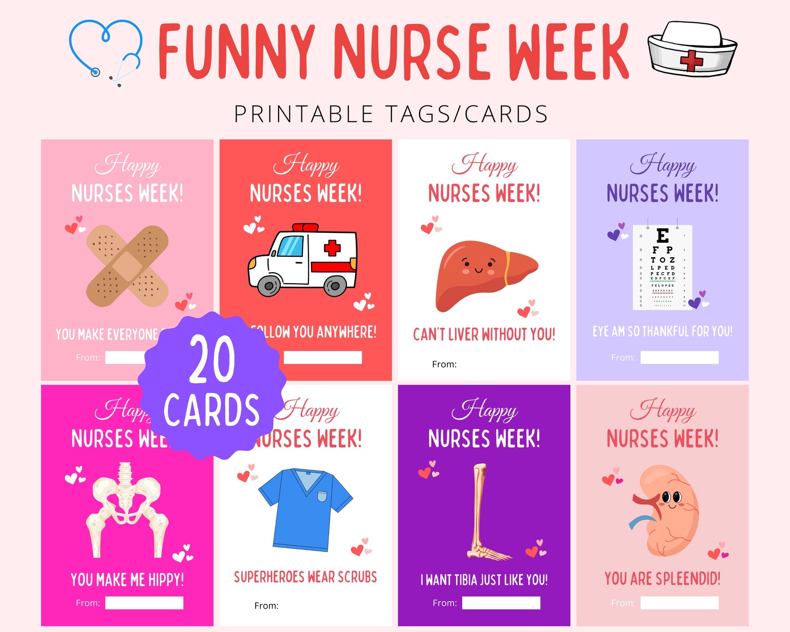Nurse Appreciation Cards Nurses Week Gifts Nurses Week Tags Nurse ...