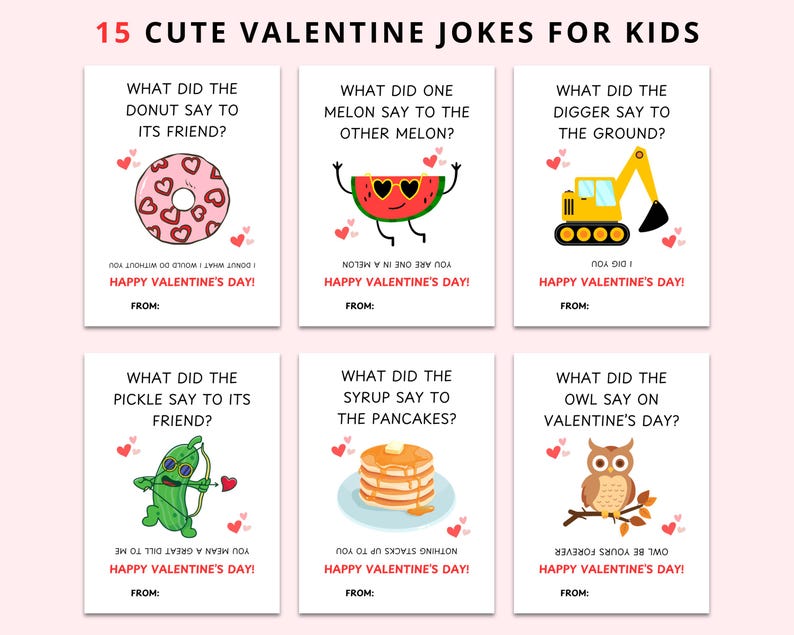 Funny Valentine's Day Cards for Kids | Joke Valentines (printable) - Etsy