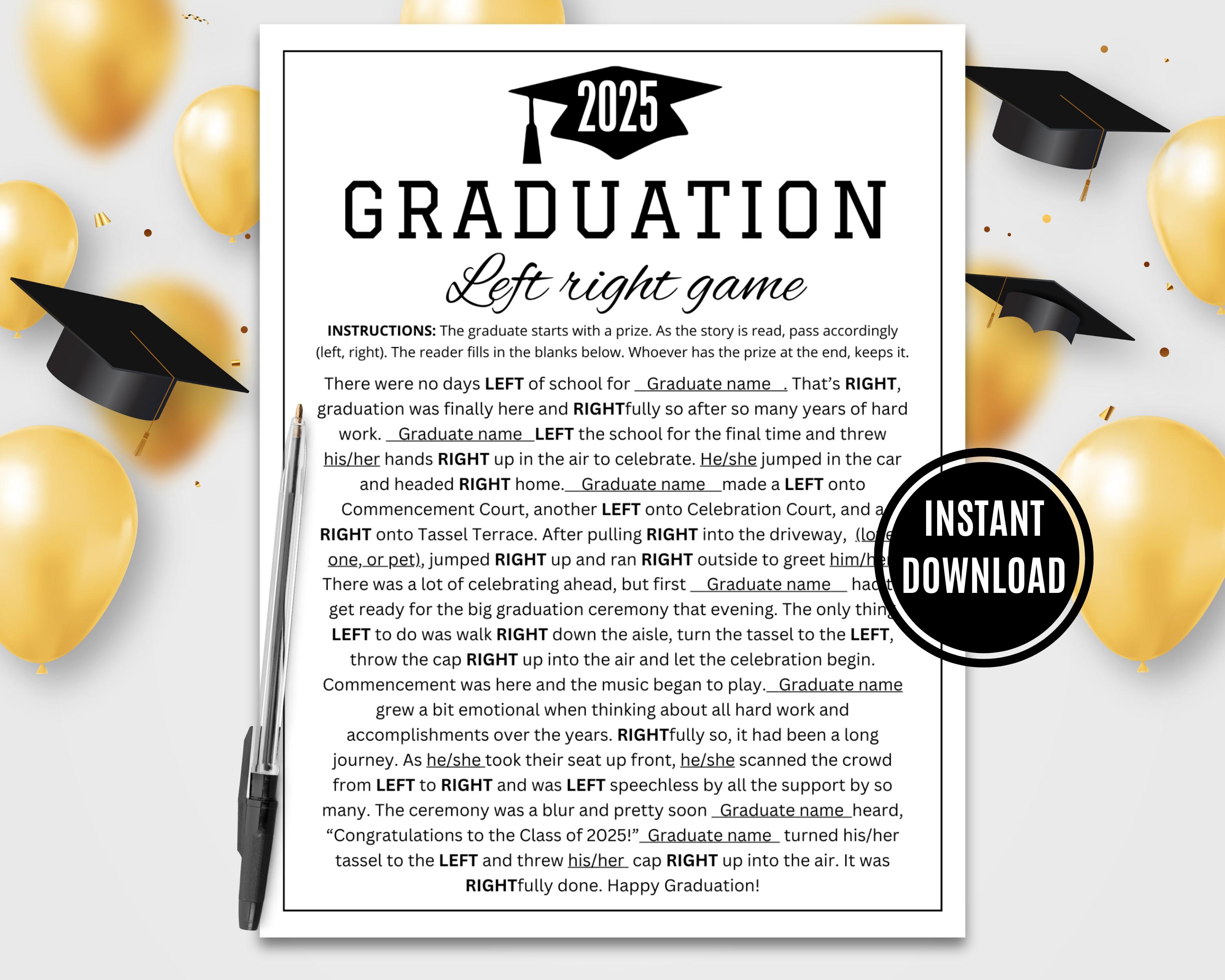 Graduation Left Right Game | 2025 Graduation Games | Graduation Games ...