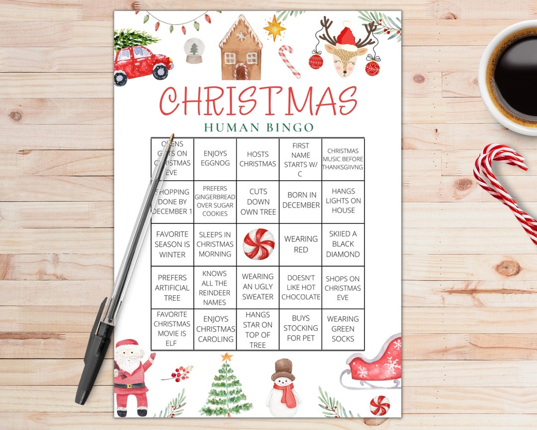 Christmas Find the Guest Bingo Christmas Party Games - Etsy